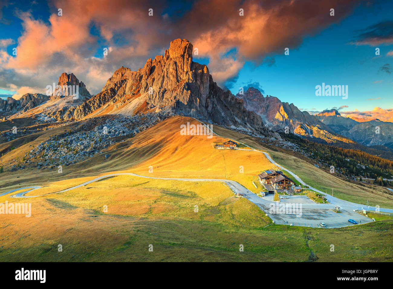 Passo giau beautiful mountains in dolomites alps hi-res stock ...