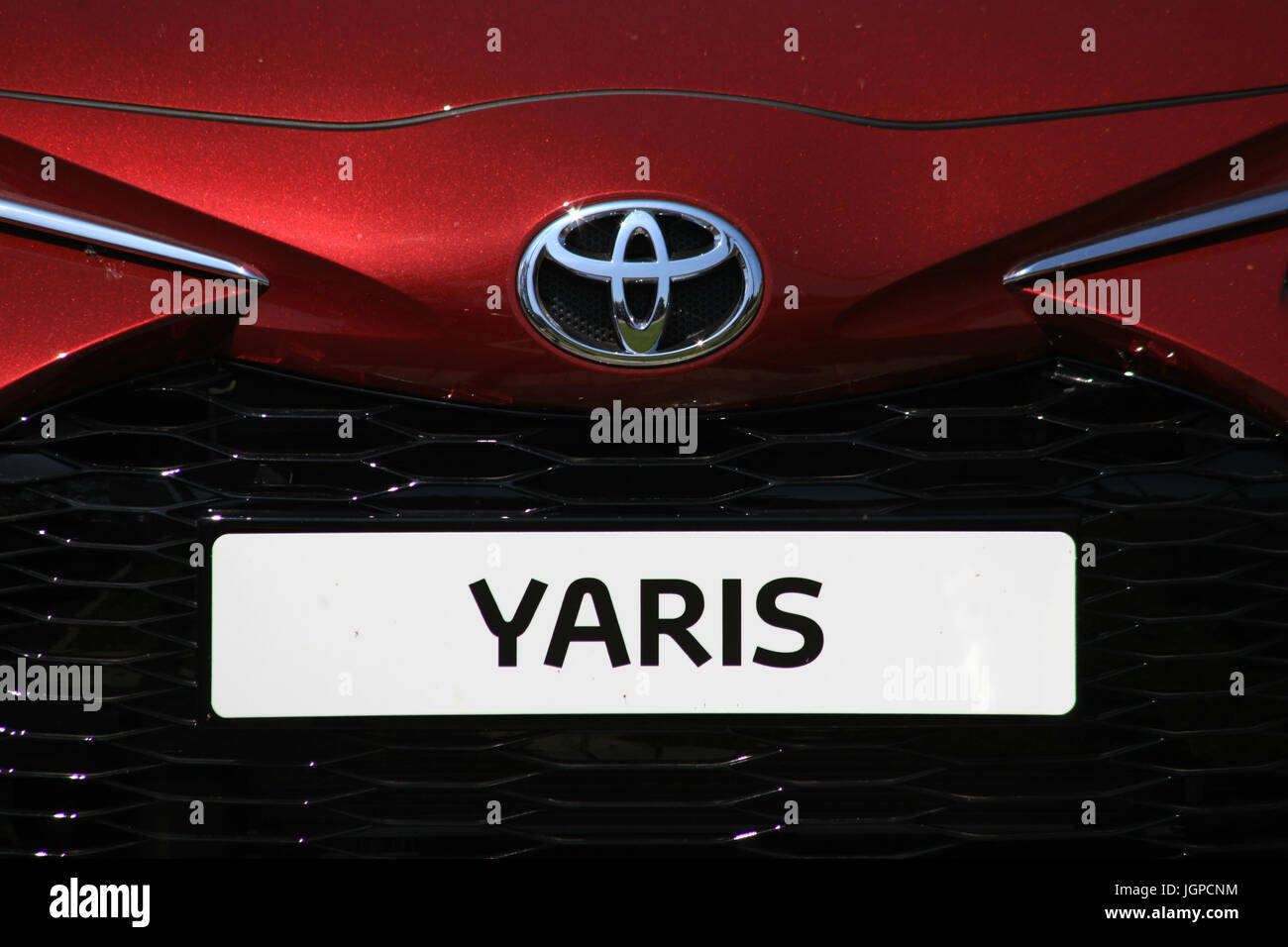 Chelmsford, Essex - 26 June 2017, Toyota Yaris sign attached to front ...