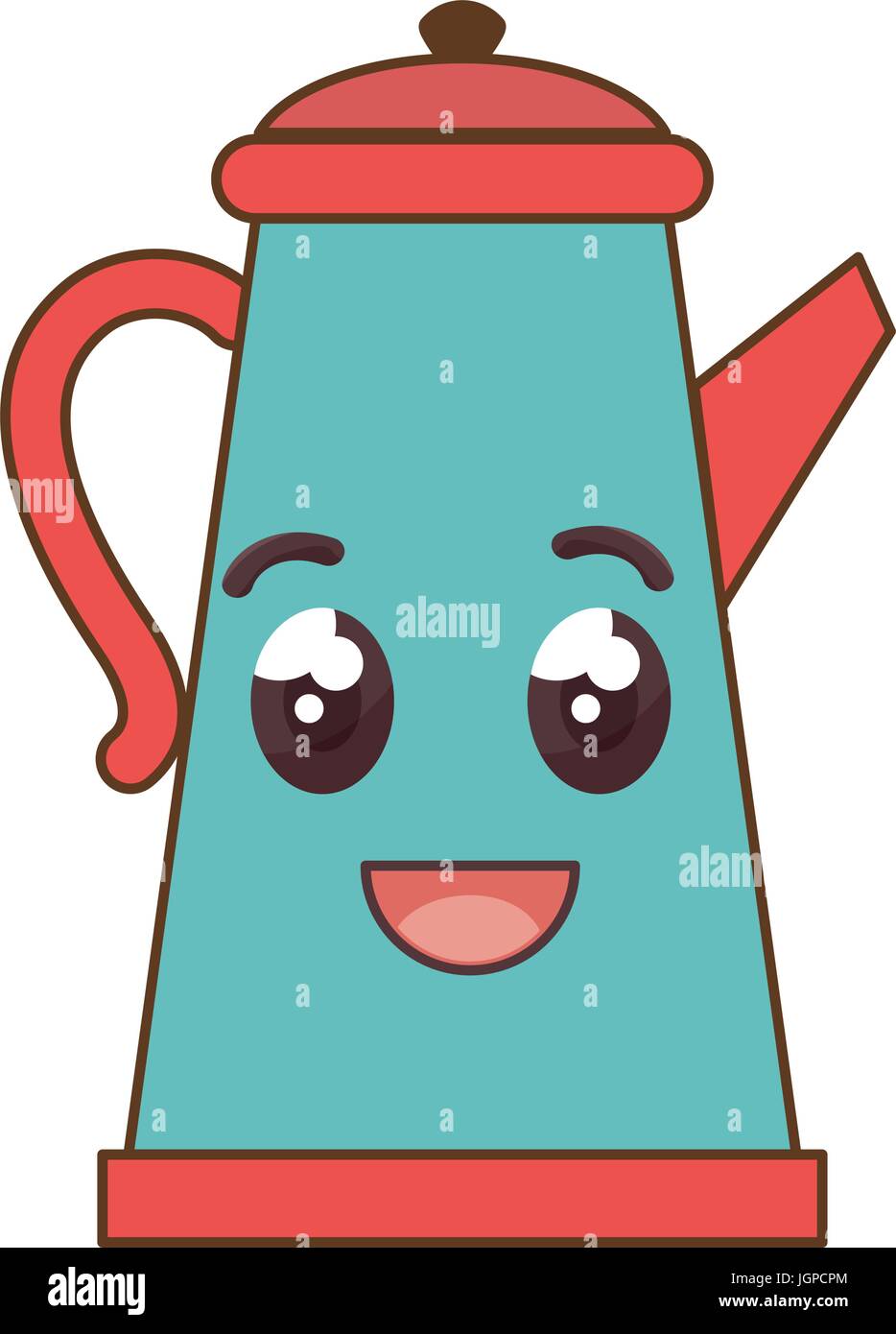 kitchen kettle kawai character Stock Vector Image & Art - Alamy