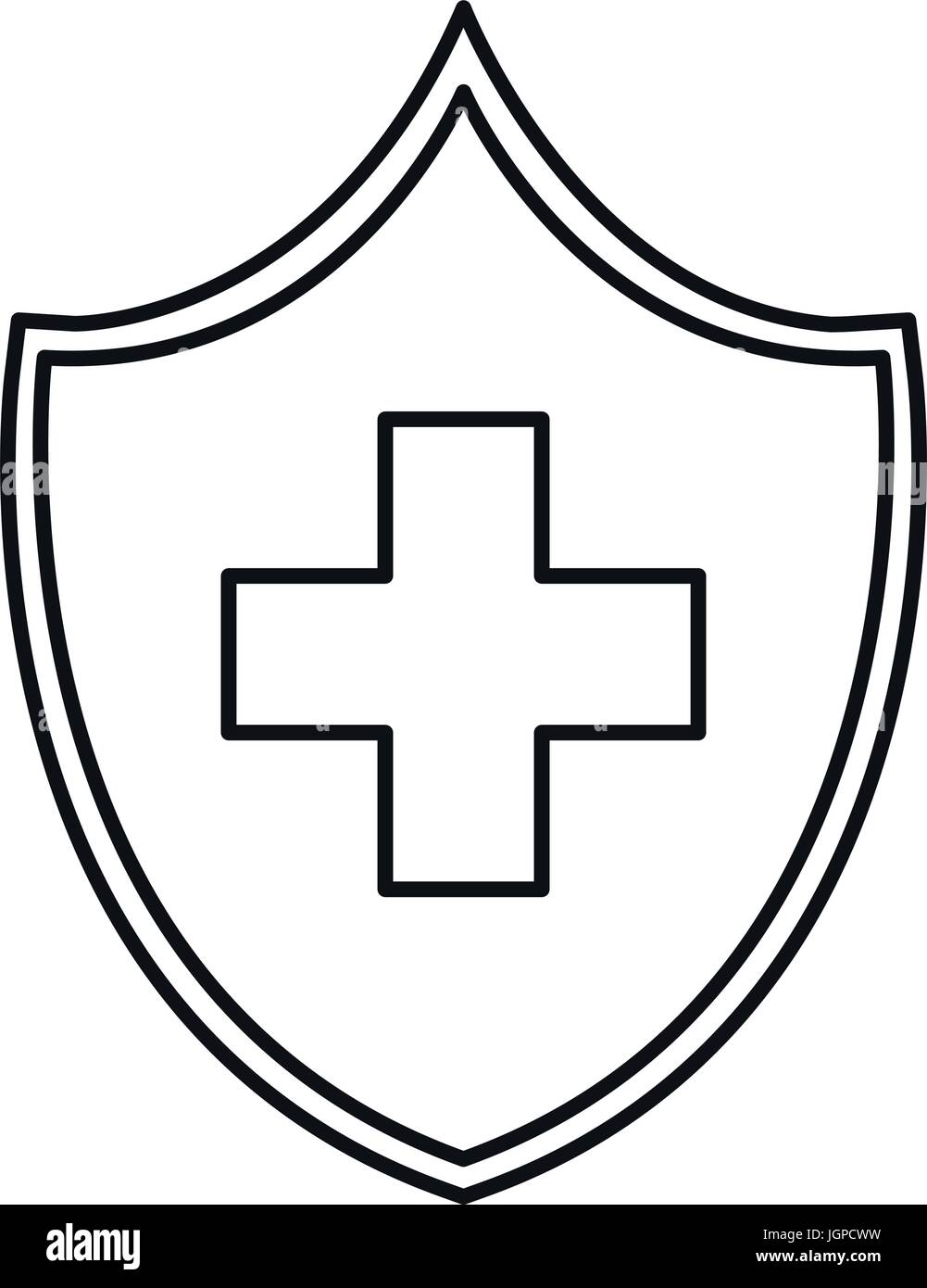 shield with cross icon Stock Vector Image & Art - Alamy