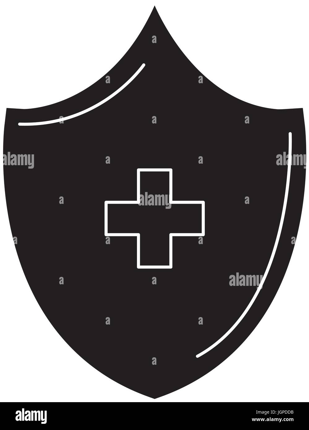 shield with cross icon Stock Vector Image & Art - Alamy