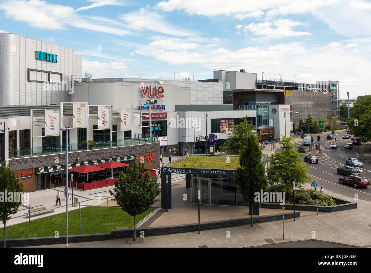 The Rock shopping and entertainment complex in Bury, Lancashire Stock ...