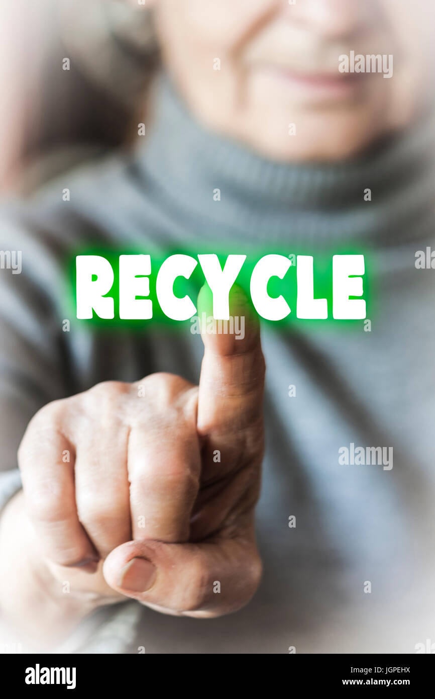 Woman selecting to recycle Stock Photo - Alamy