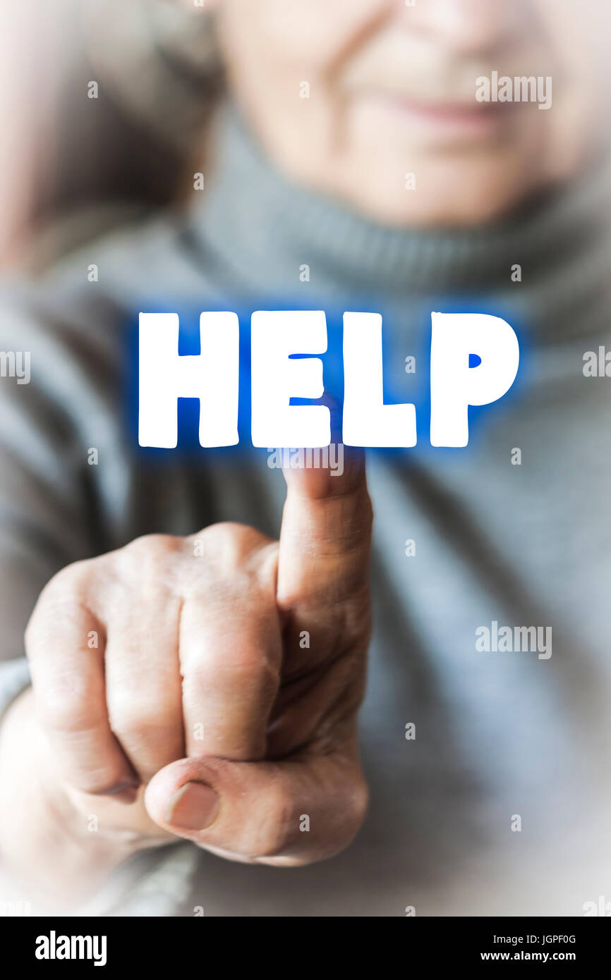 Woman is asking for help Stock Photo - Alamy