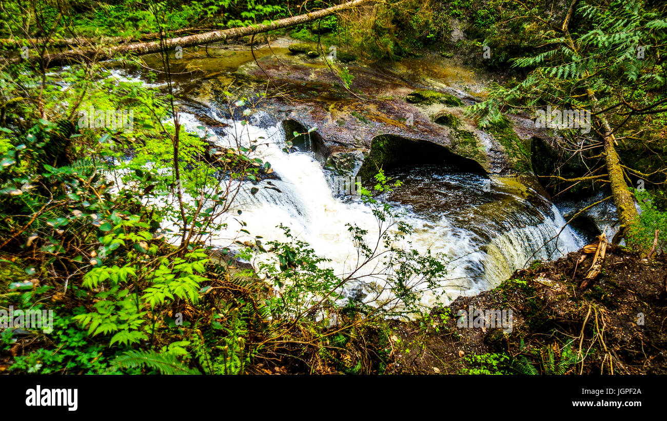 Cliff Falls in Kanaka Creek Regional Park near the town of Maple Ridge ...