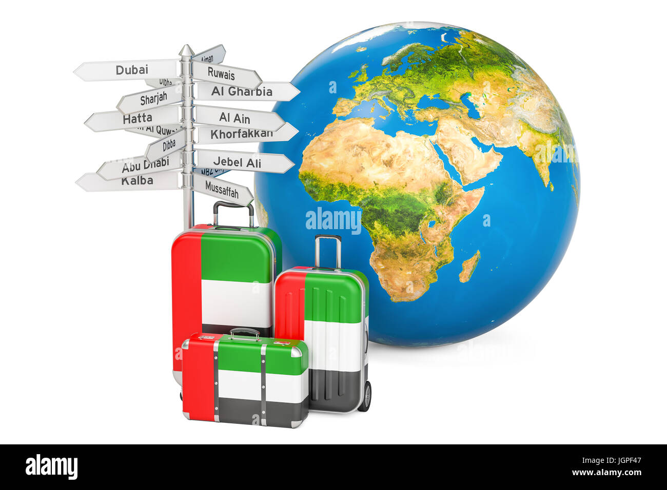 3d uae cities flag hi-res stock photography and images - Alamy