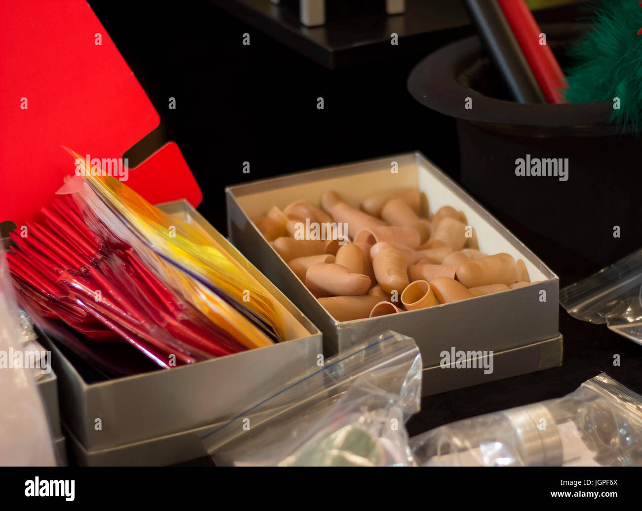 Magician equipment and tools Stock Photo - Alamy