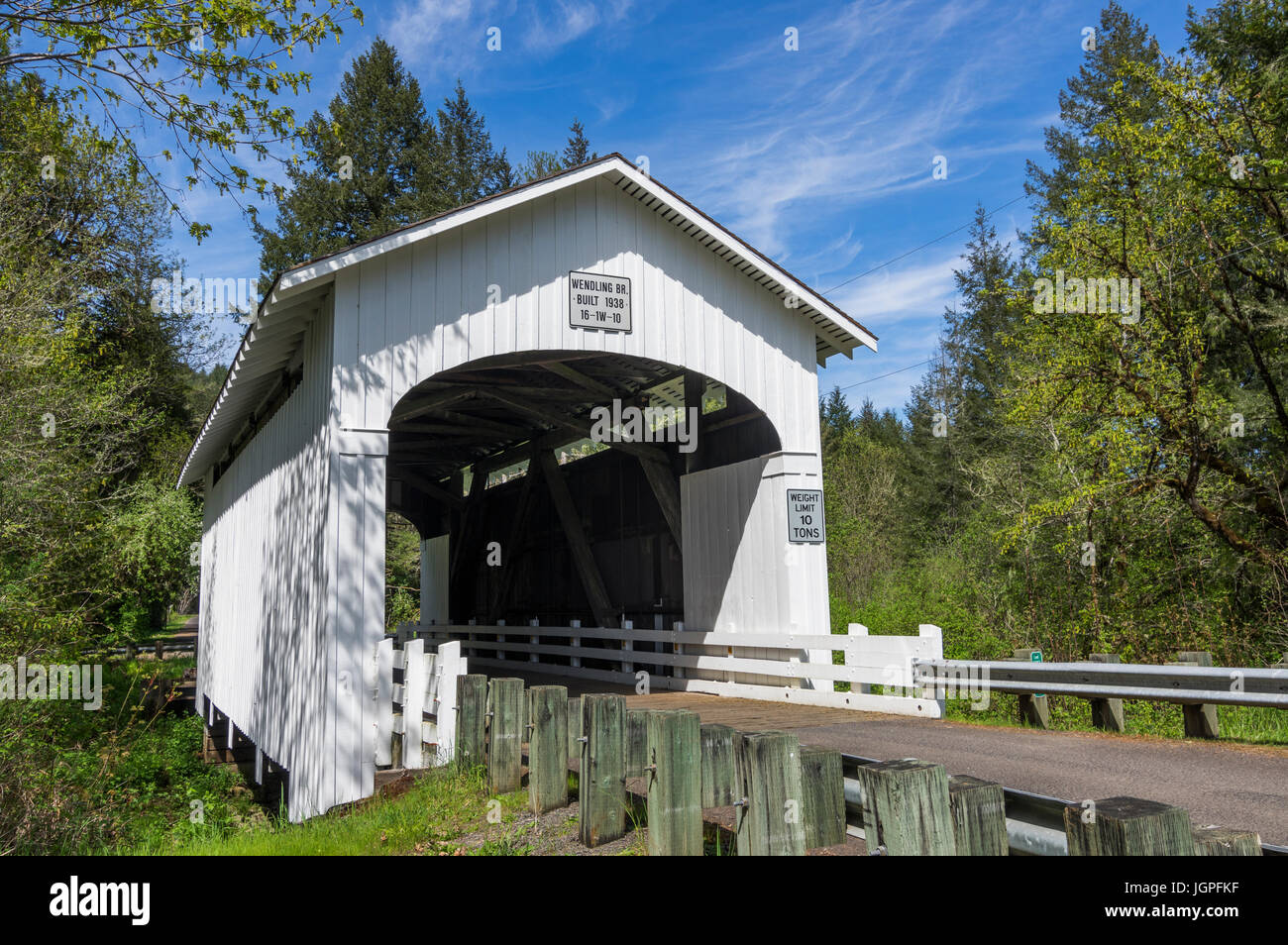 Wendling Covered Bridge crosses Mill Creek near Wendling, Oregon Stock ...