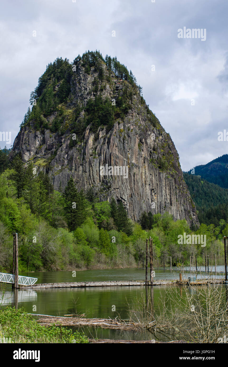 Beacon Rock on the Columbia RIver is a popular destination as it ...