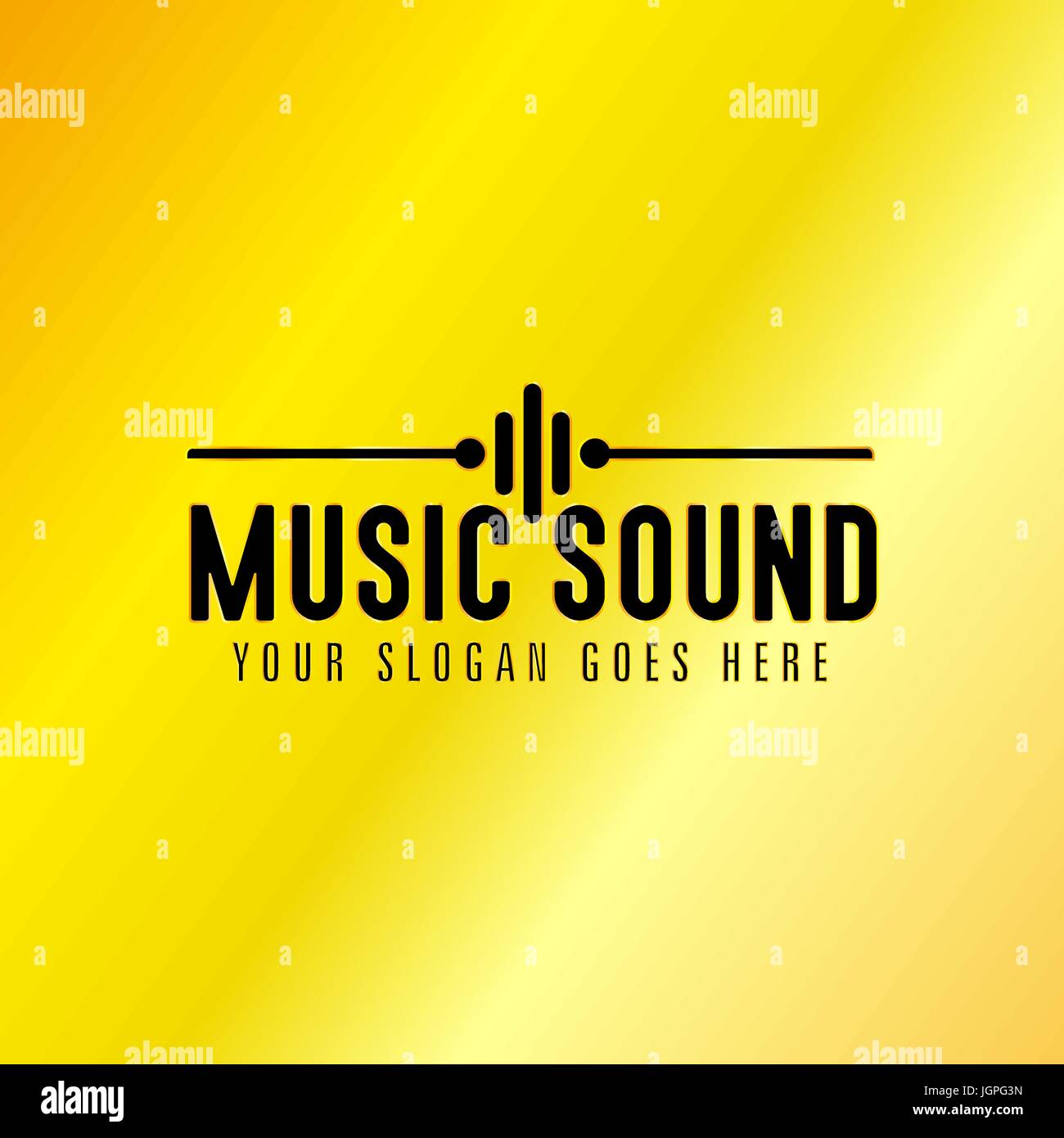 Music Emblem with Golden Background, Vector, Illustration Stock Vector ...