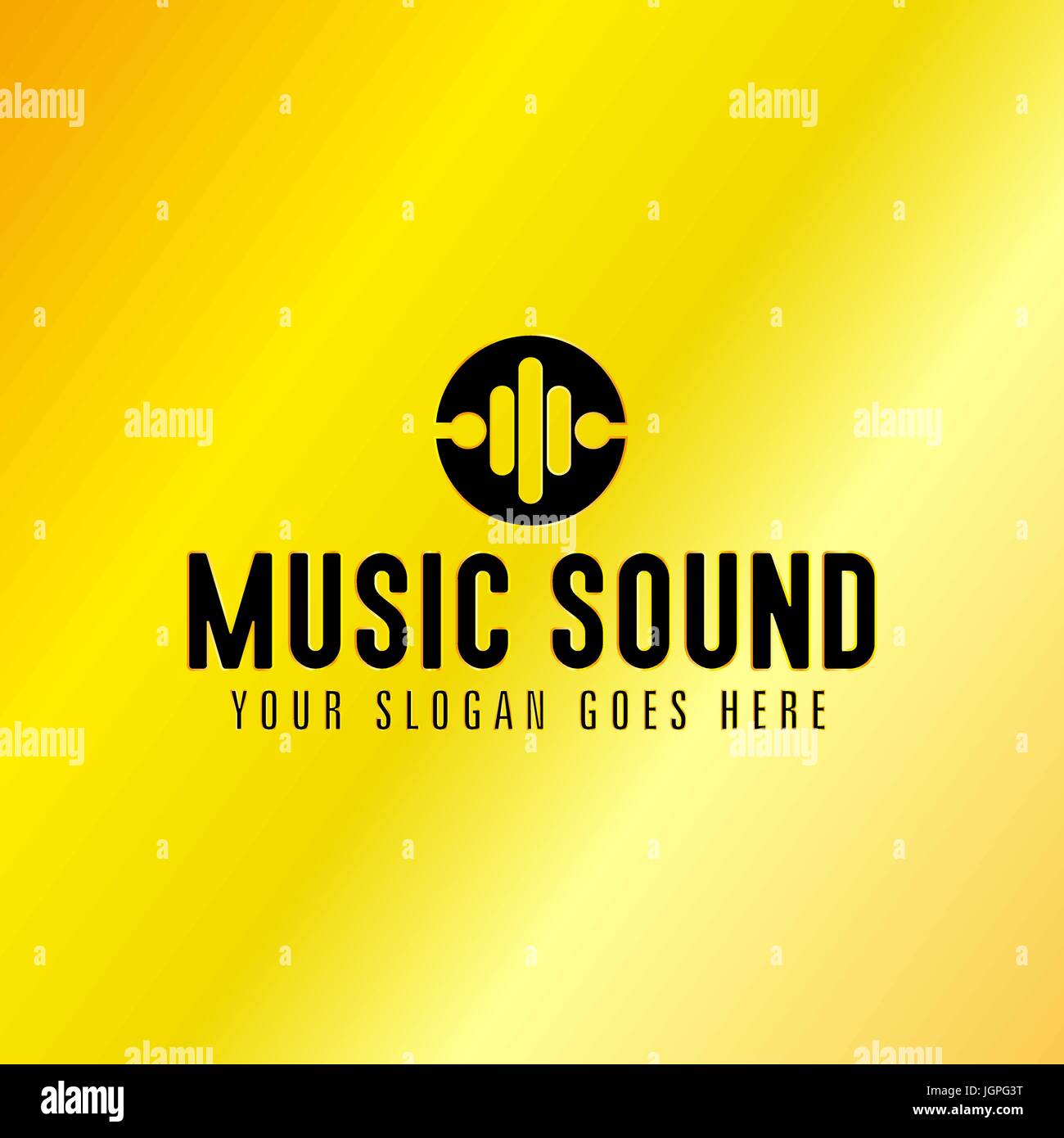 Music Emblem with Golden Background, Vector, Illustration Stock Vector ...