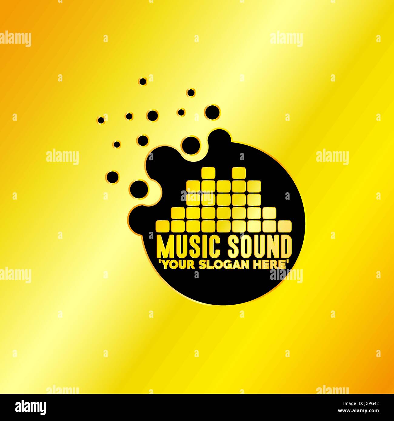 Music Emblem with Golden Background, Vector, Illustration Stock Vector ...