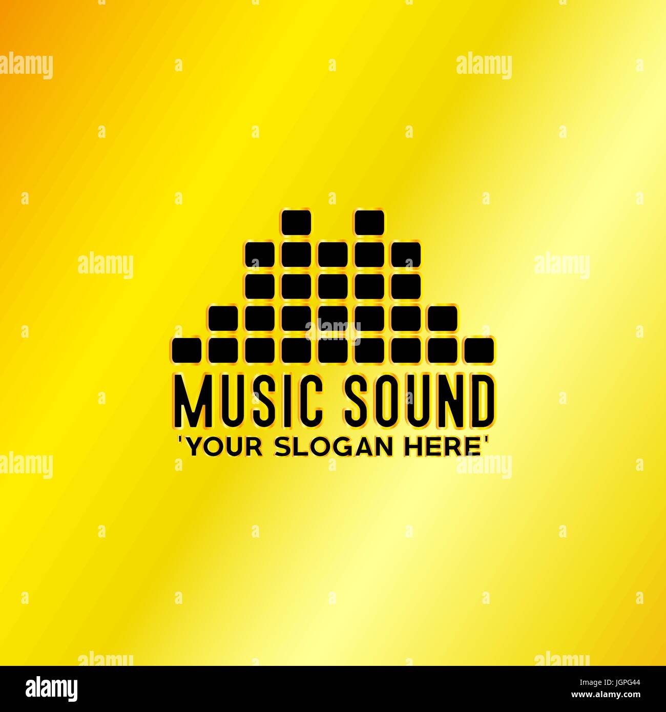 Music Emblem with Golden Background, Vector, Illustration Stock Vector ...