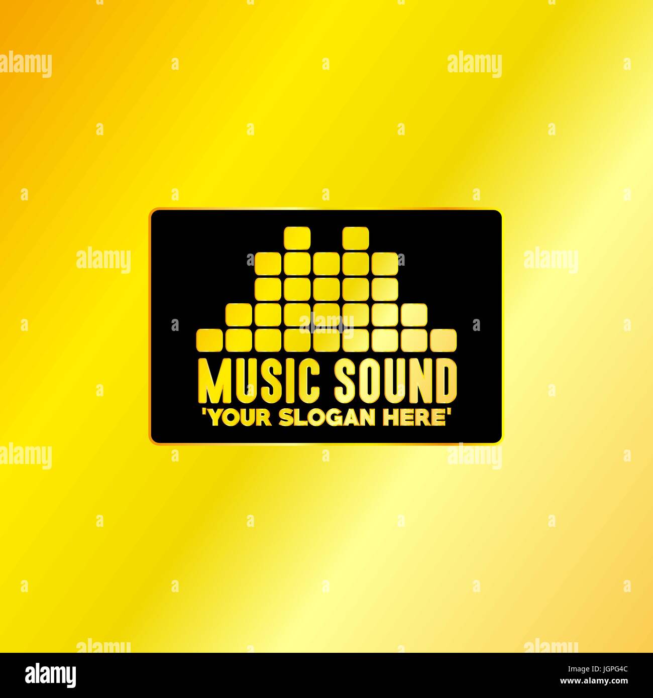 Music Emblem with Golden Background, Vector, Illustration Stock Vector ...