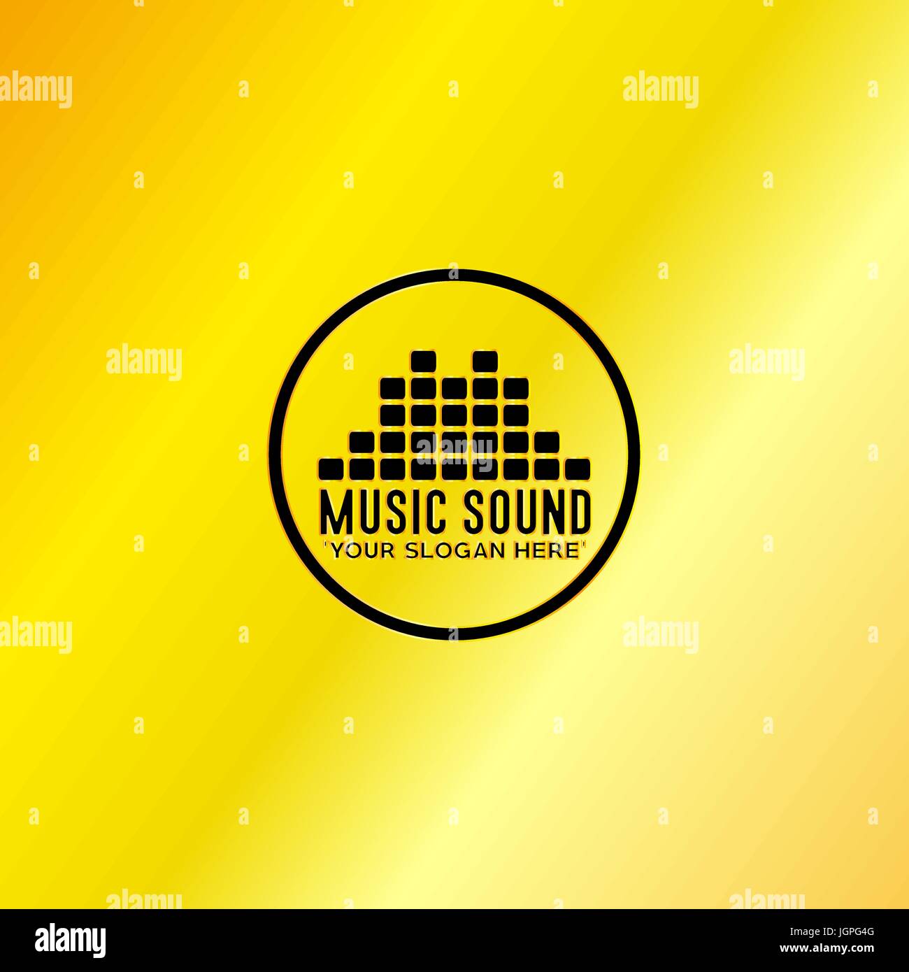 Music Emblem with Golden Background, Vector, Illustration Stock Vector ...