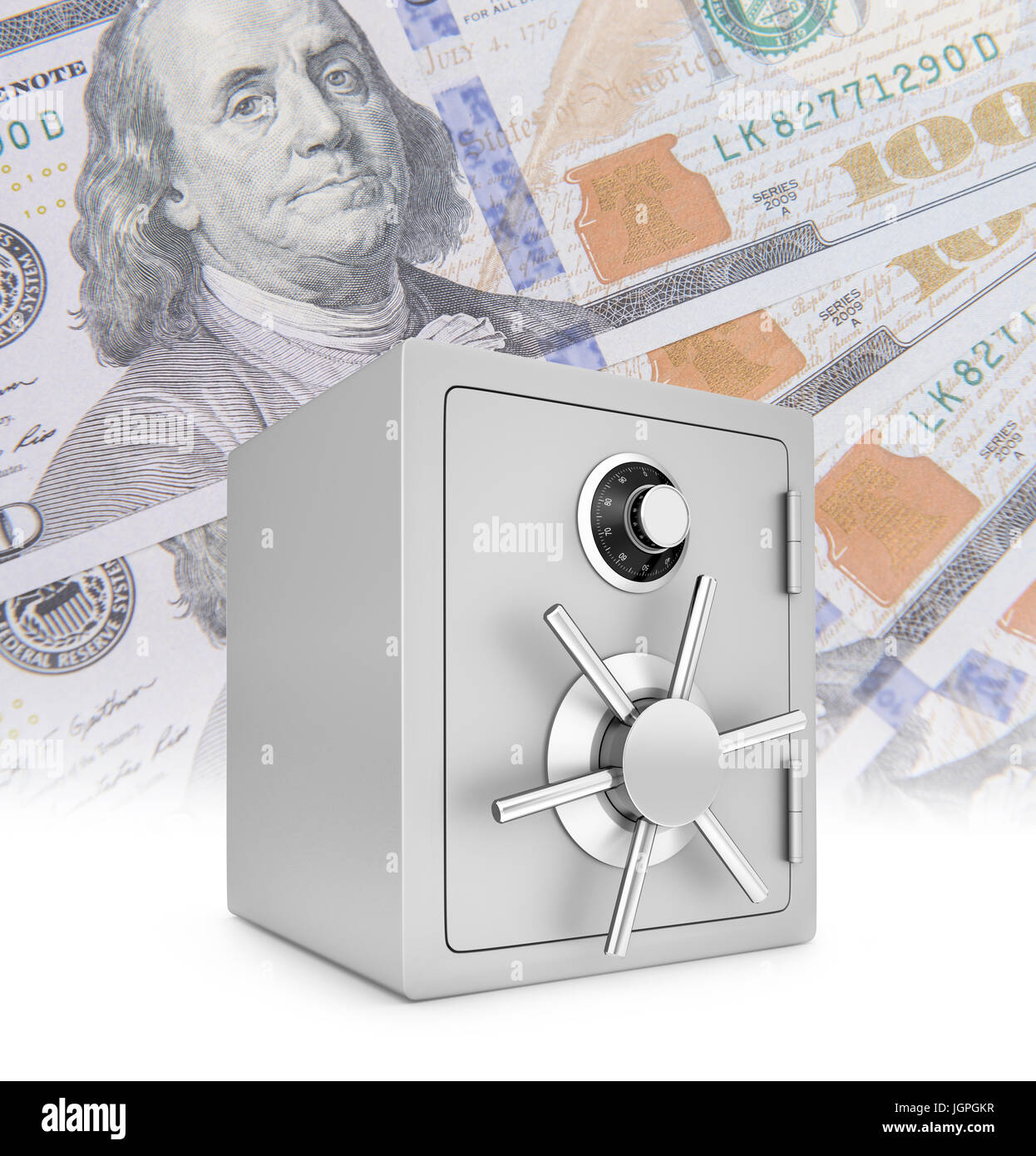 Security safe with new hundred dollar bills Stock Photo - Alamy