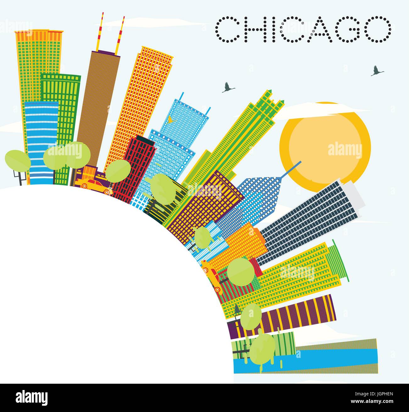 Chicago skyline Stock Vector Images - Alamy