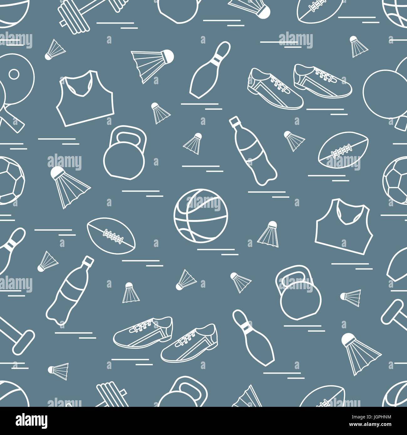 Seamless pattern on the sports theme. Vector illustration sports and ...