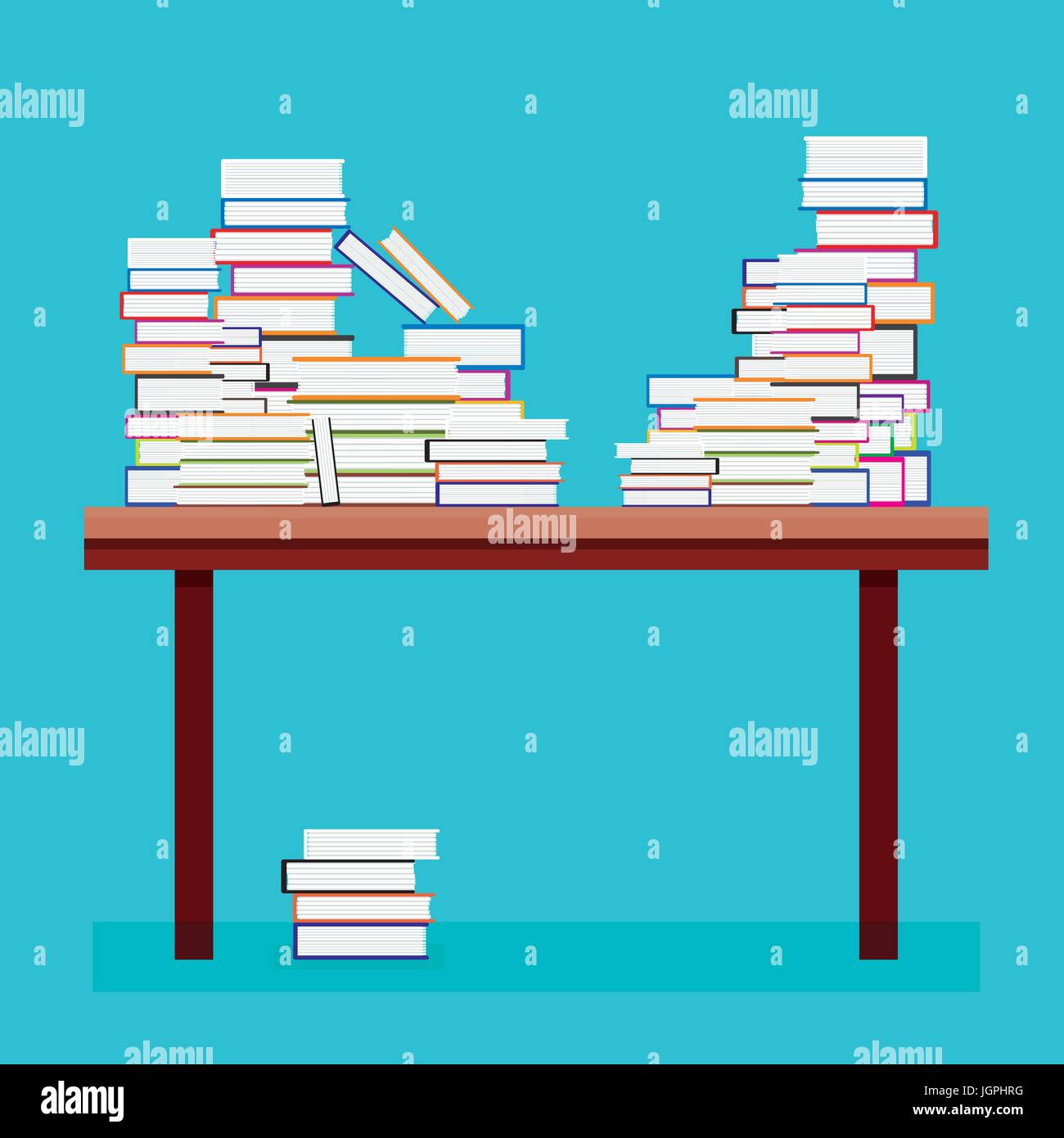 Black wooden study table Stock Vector Images - Alamy