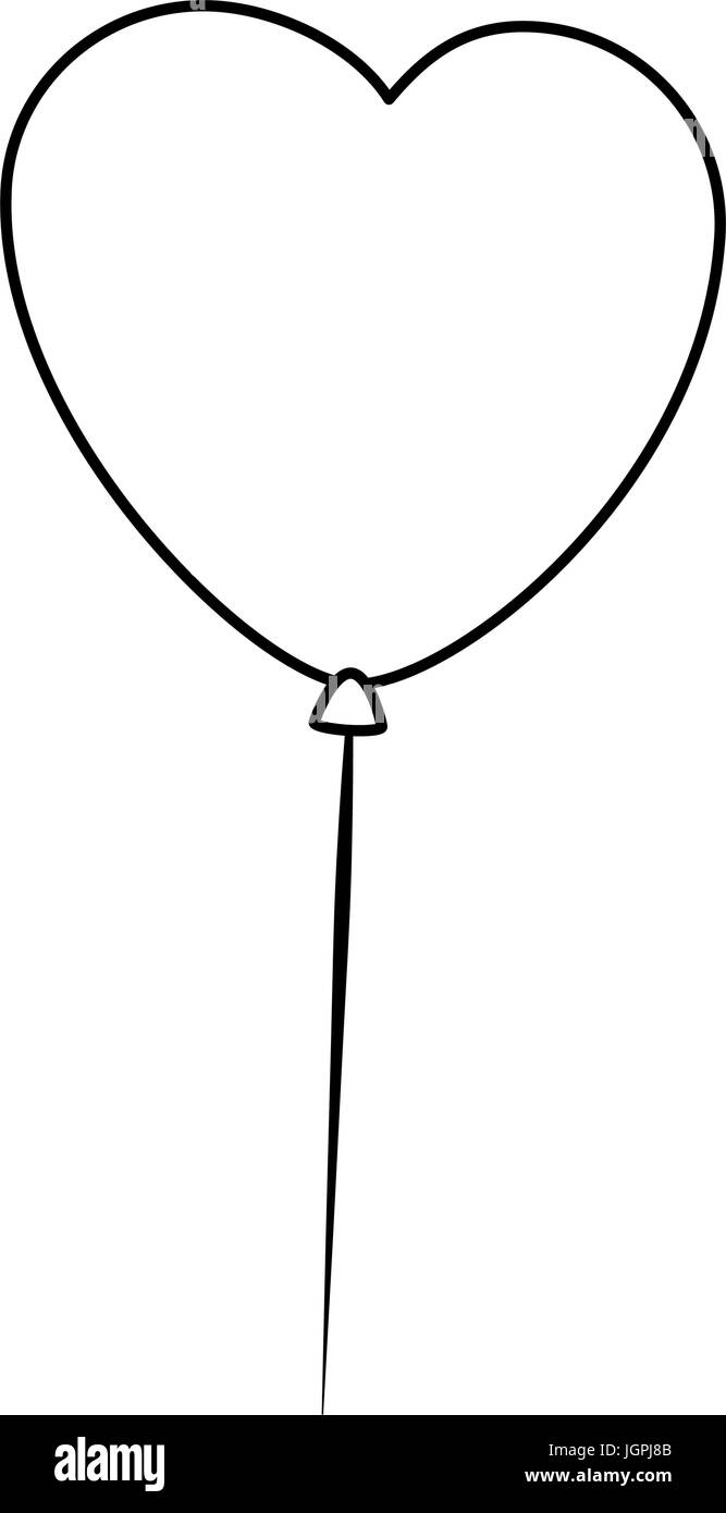 balloon in heart shape icon over white background vector illustration ...