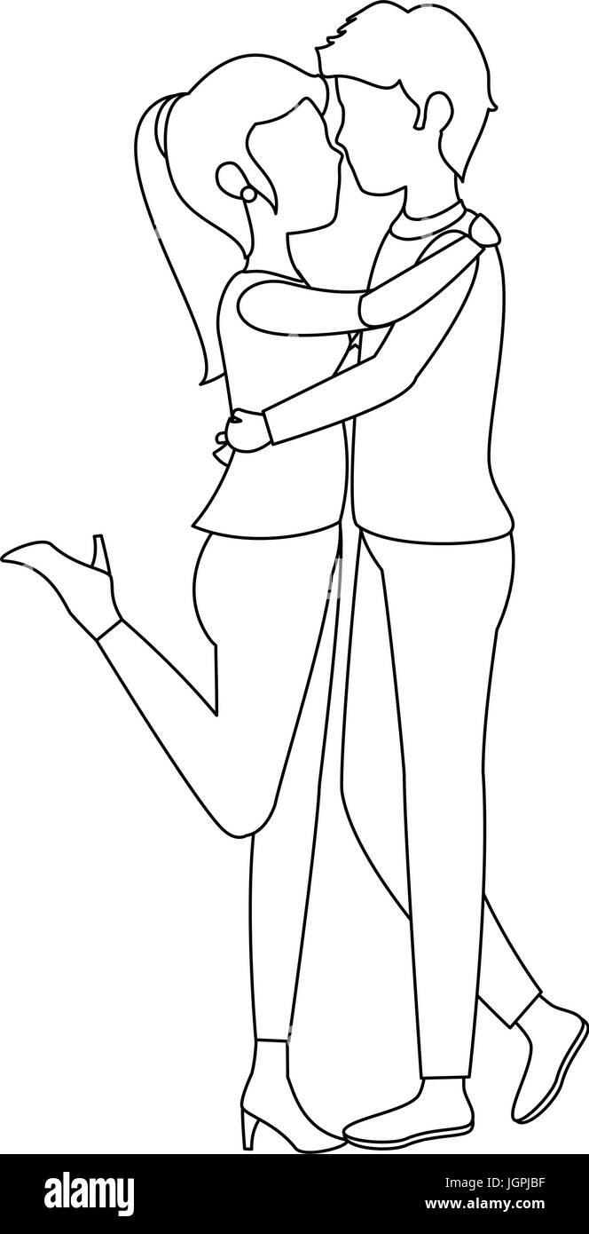 Couple of lovers kissing icon over white background vector illustration ...