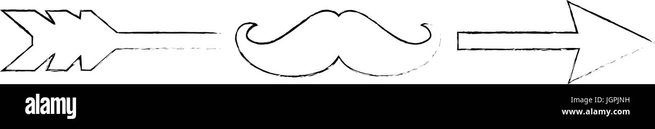 arrow with mustache icon vector illustration graphic design Stock ...