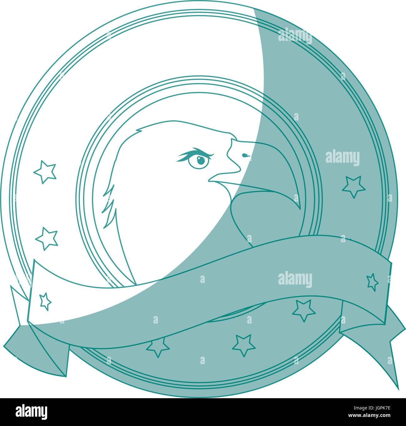 seal stamp with eagle bird icon over white background vector ...