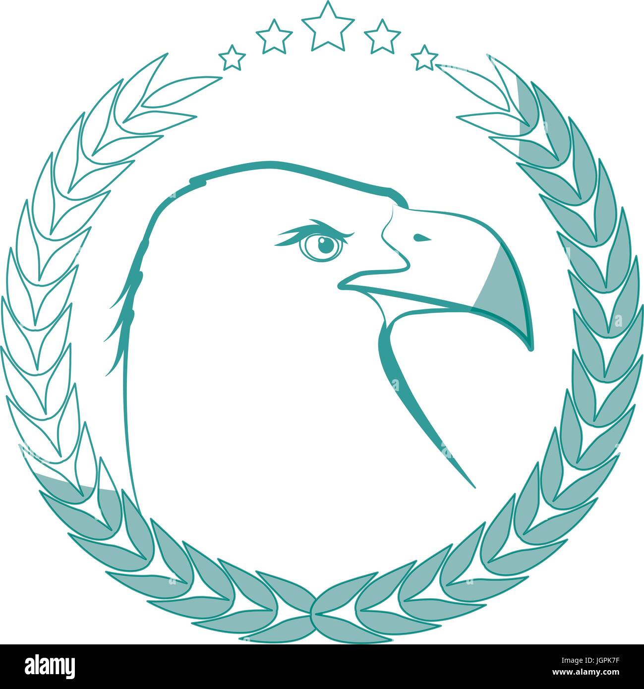 seal stamp with eagle bird icon over white background vector ...