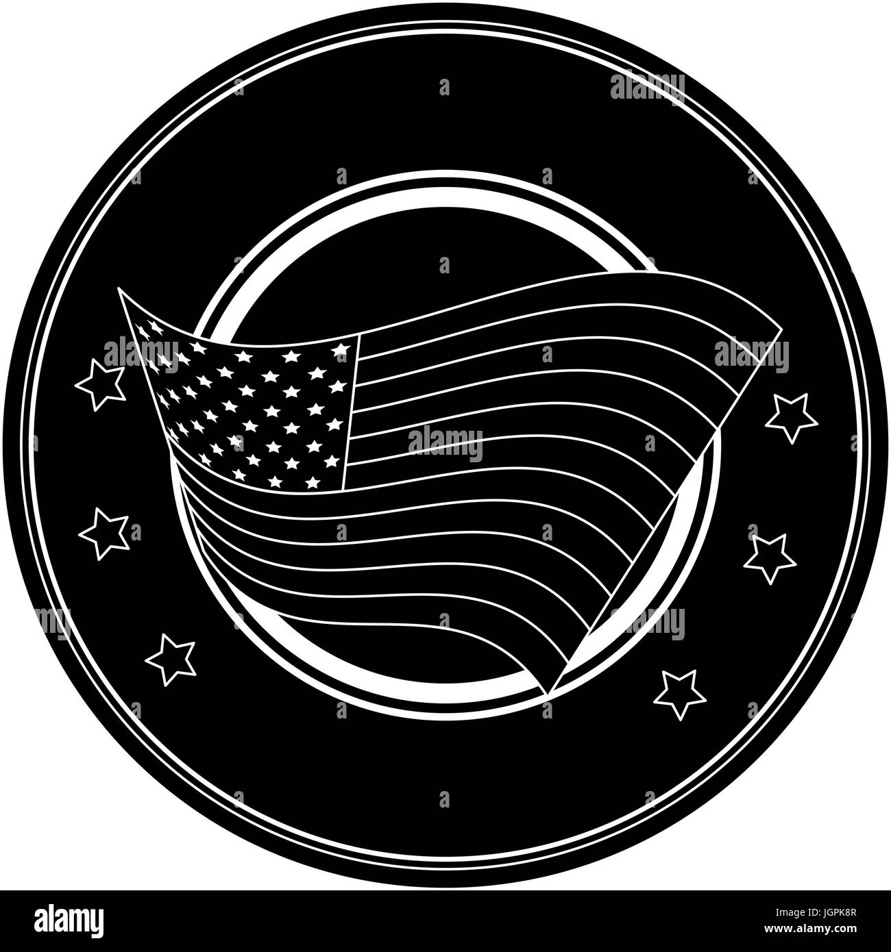 seal stamp with usa country flag icon over white background vector ...