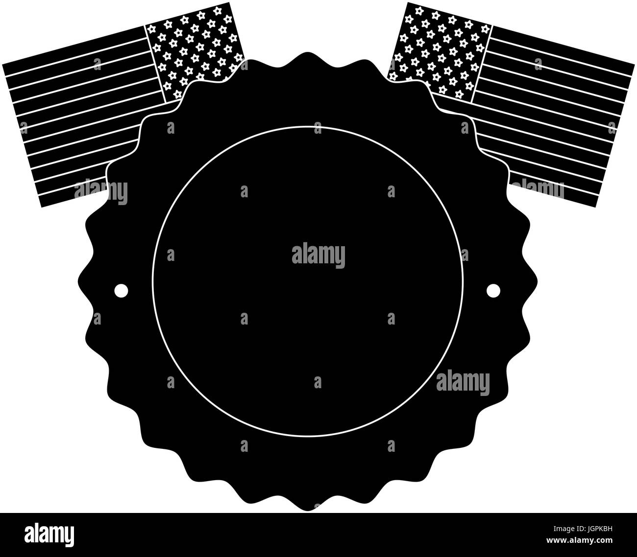seal stamp with usa country flags crossed icon over white background ...