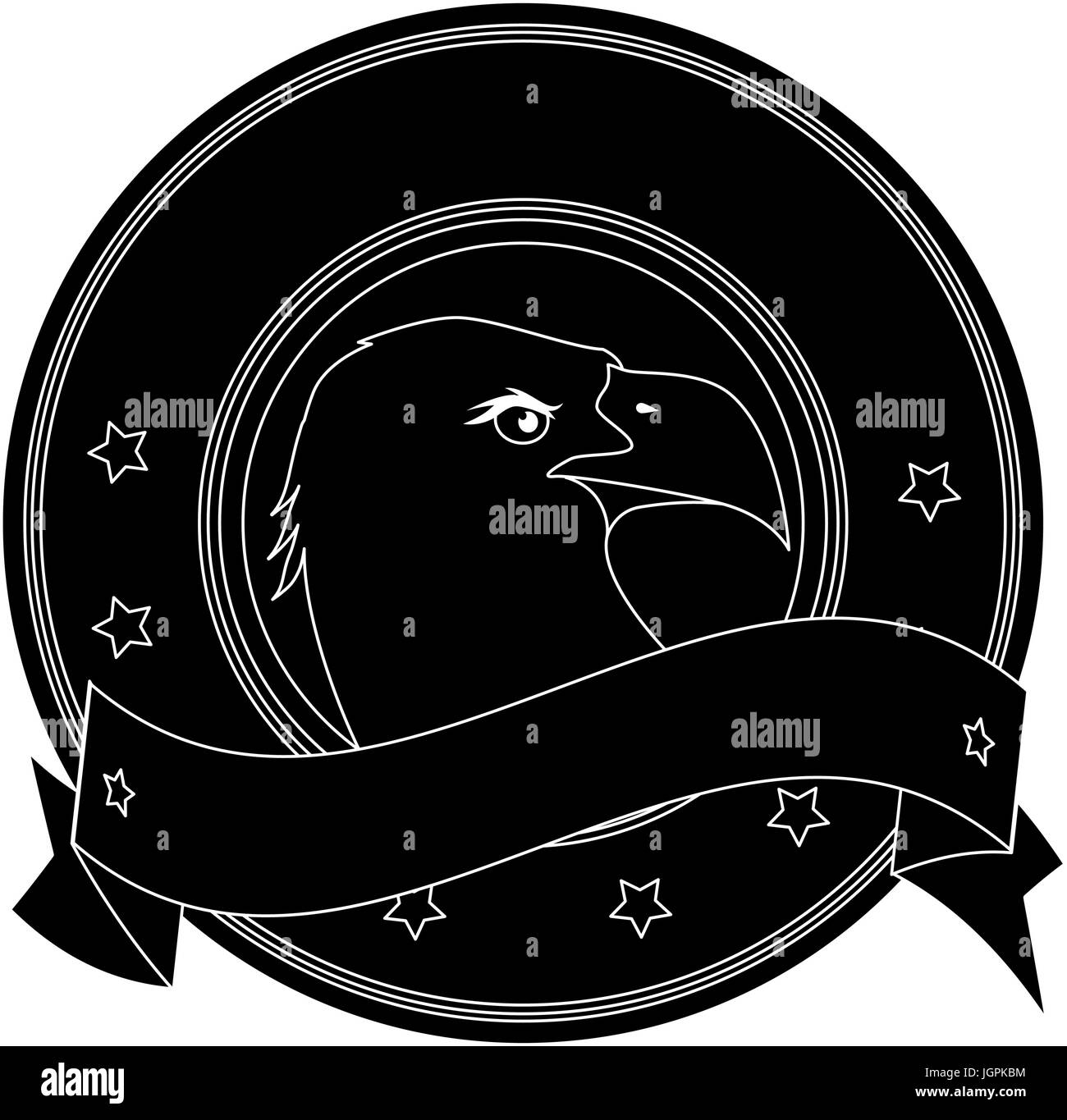 seal stamp with eagle bird icon over white background vector ...