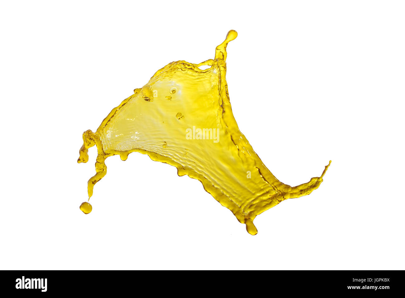 isolated beautiful flying yellow splash over white background Stock ...
