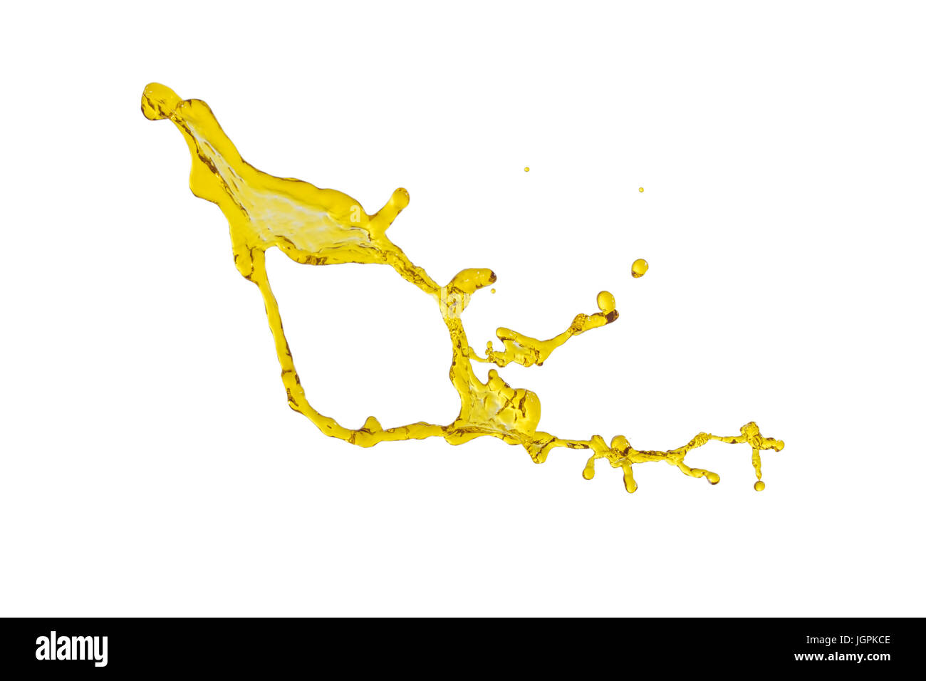beautiful flying yellow splash isolated over white background Stock ...