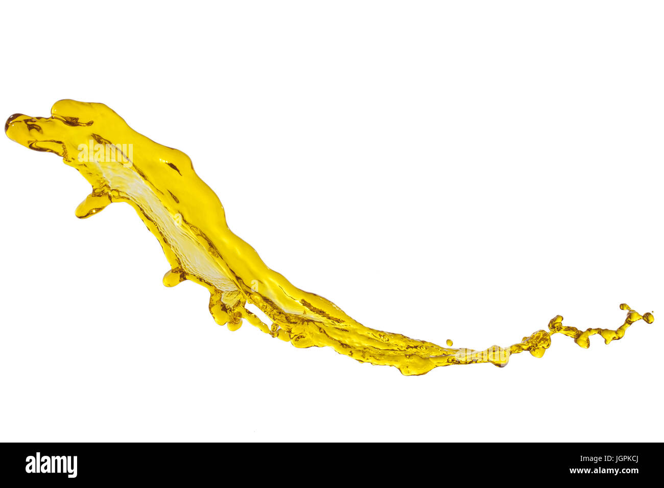 isolated beautiful flying yellow splash over white background Stock ...