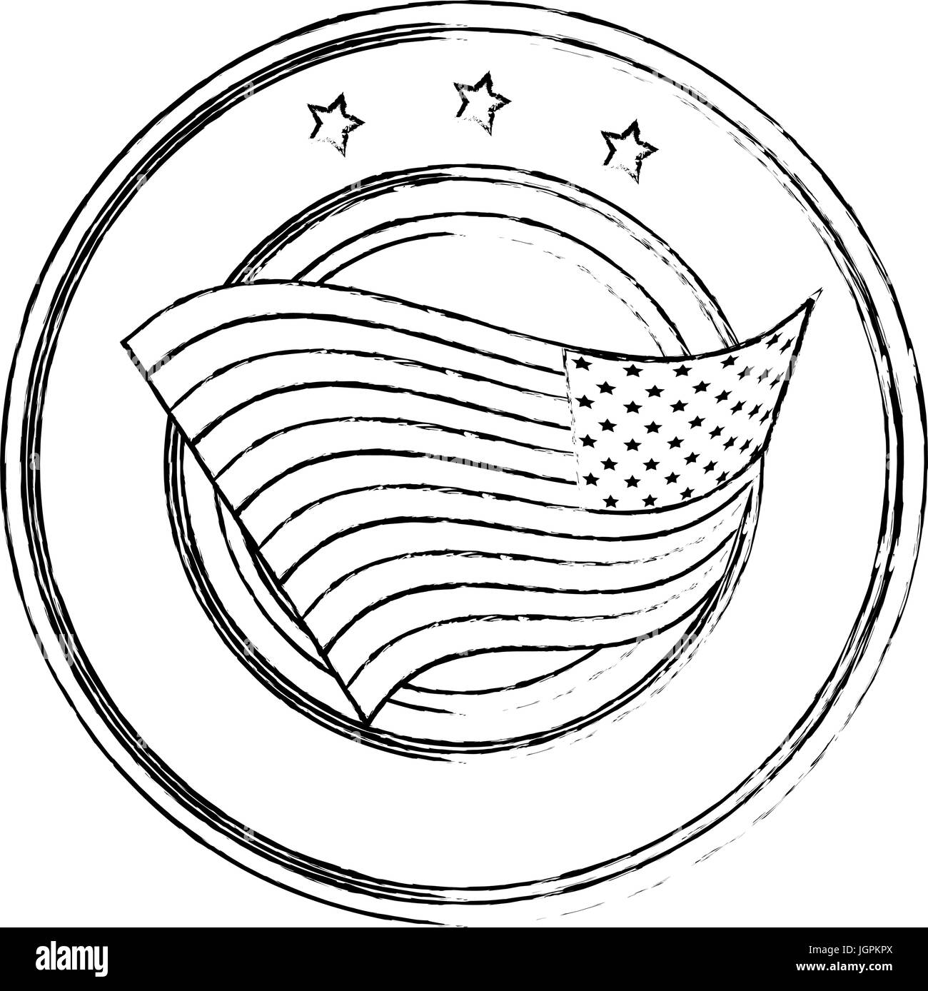 seal stamp with usa country flag icon vector illustration graphic ...