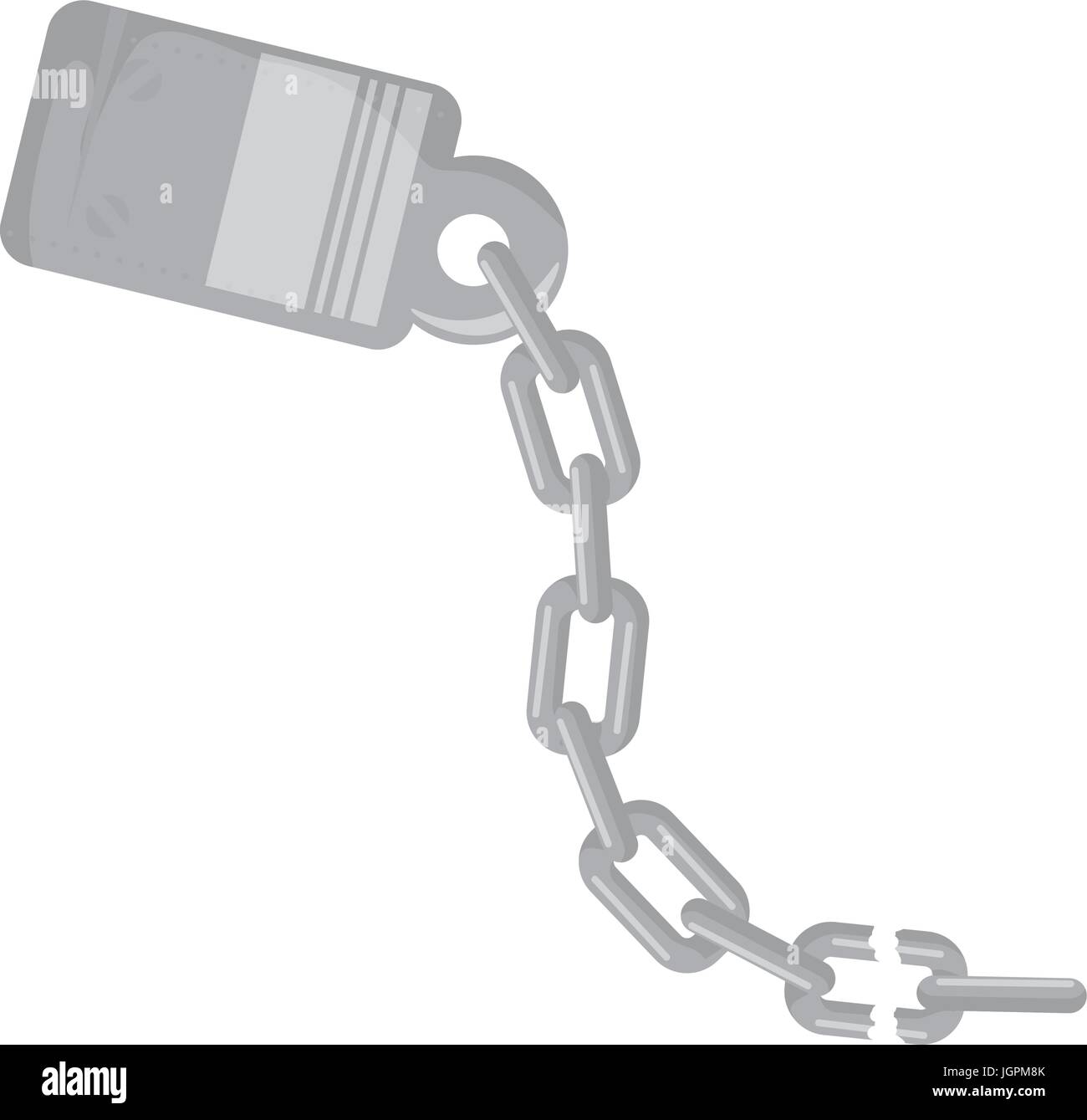 handcuffs and chain icon over white background vector illustration ...