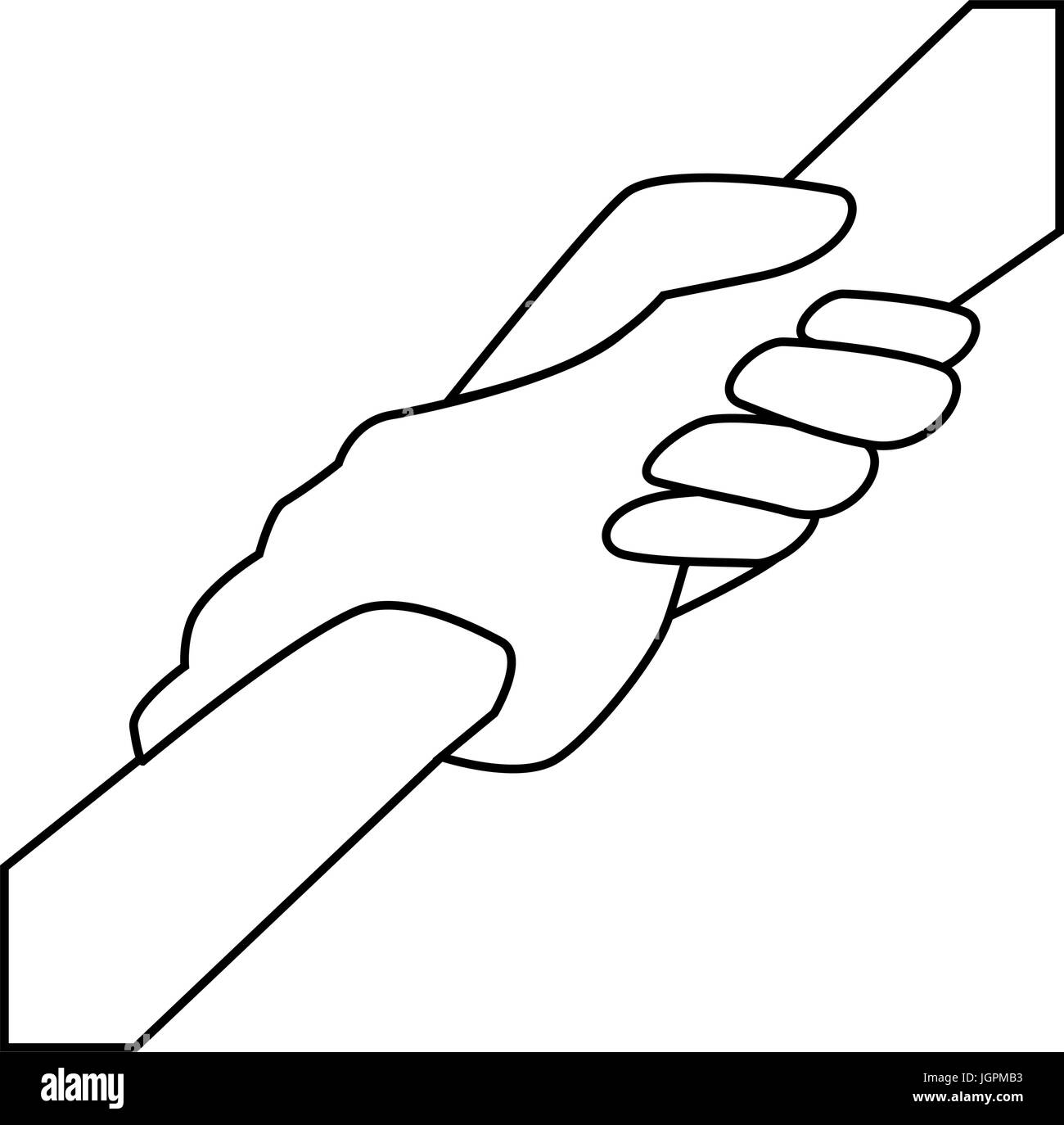 grabbed hands icon over white background vector illustration Stock ...