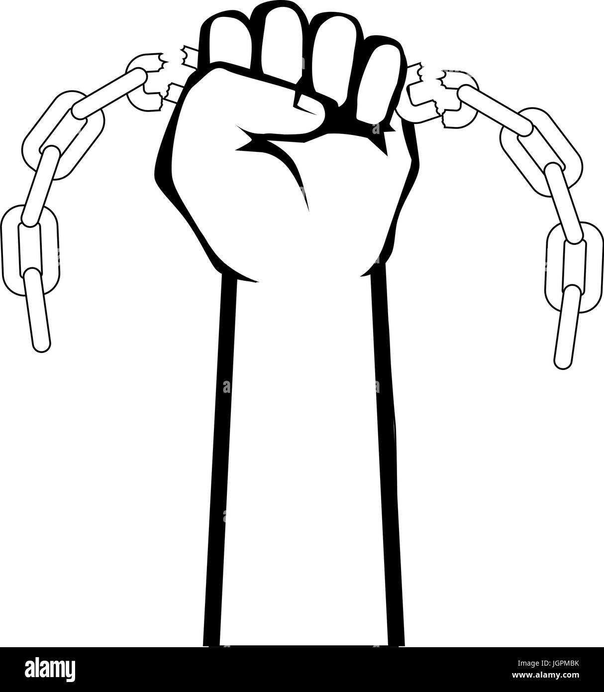 Hand grabbing a chain icon over white background vector illustration ...