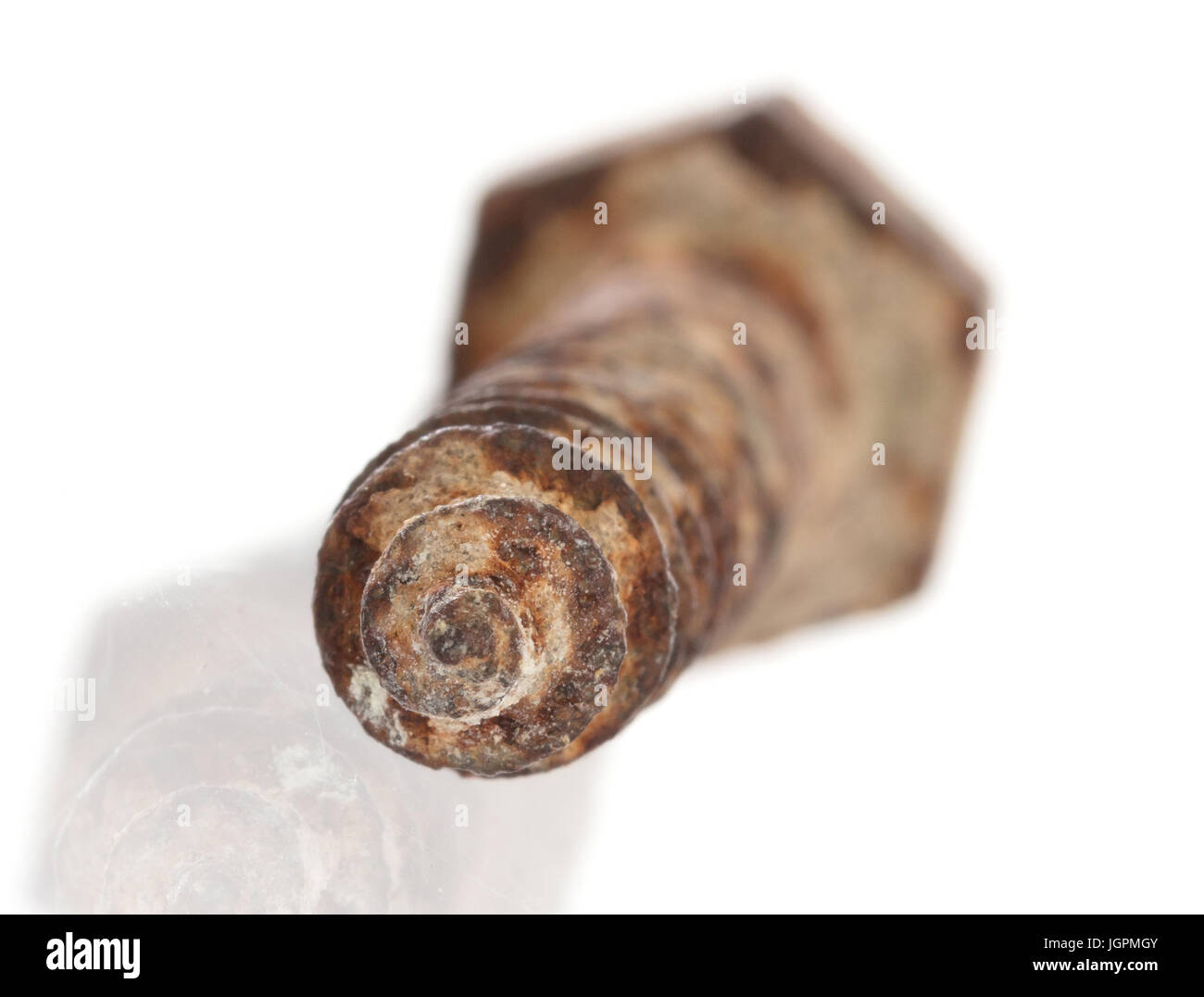 Rusted old screw isolated on white background Stock Photo - Alamy