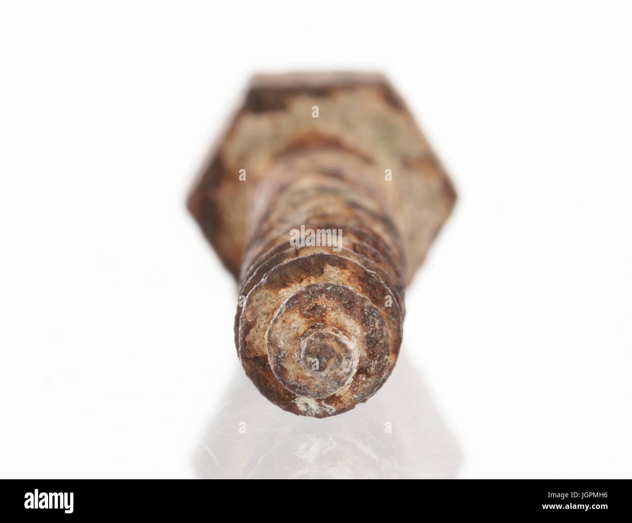Rusted old screw isolated on white background Stock Photo - Alamy