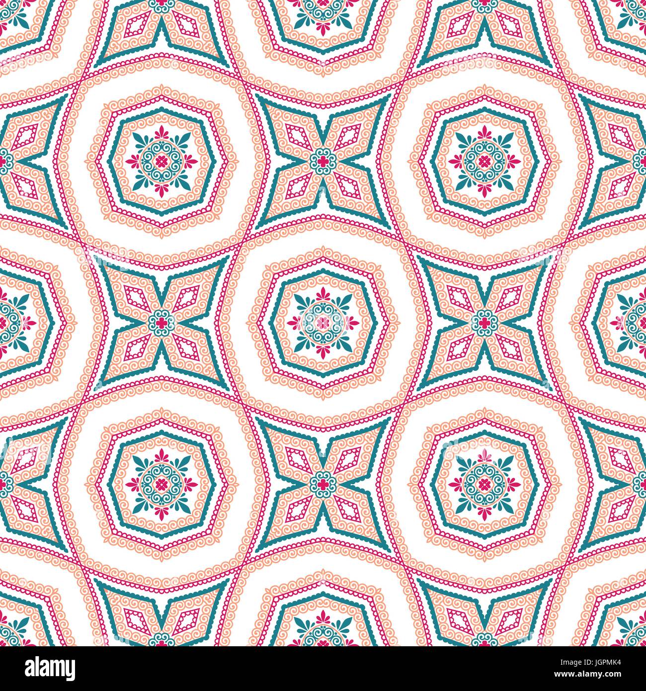 Intricate Floral Pattern Tile Background Stock Vector Image & Art - Alamy