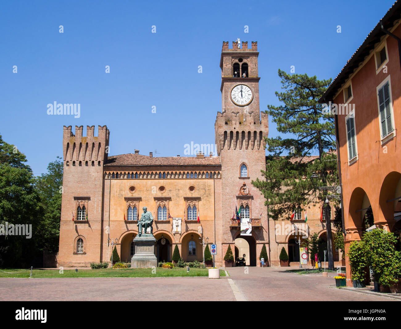 Busseto, Parma, Italy hometown of music composer Giuseppe Verdi Stock ...