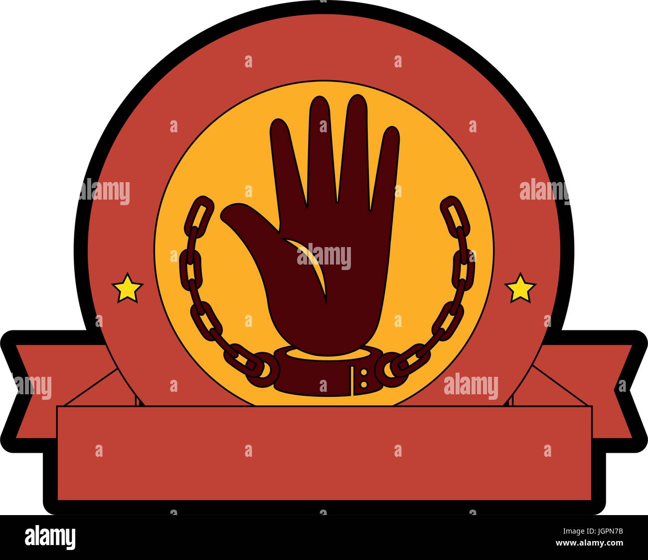 hand with handcuffs and chain icon Stock Vector Image & Art - Alamy