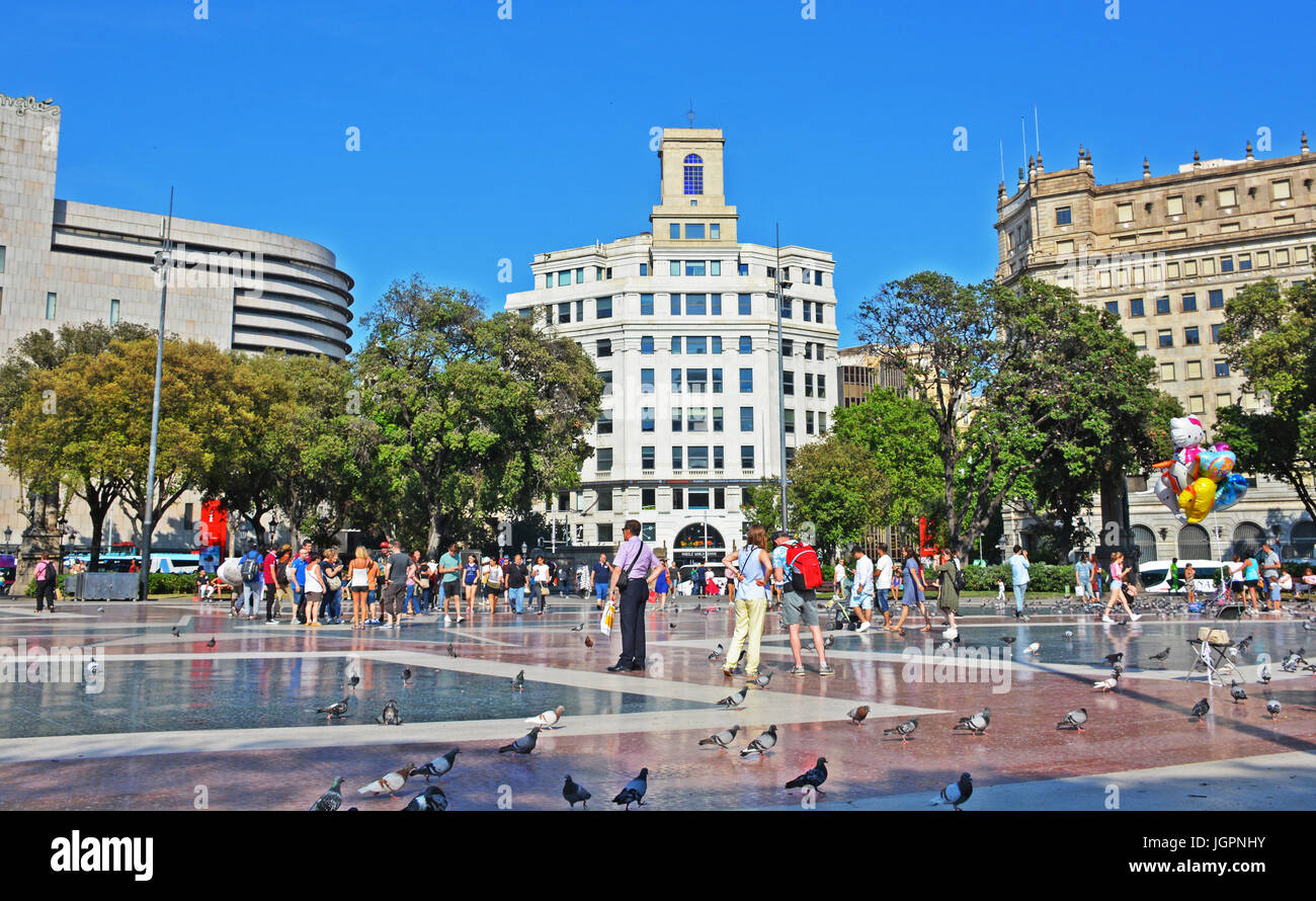 Catalunya square, Barcelona, Catalonia, Spain Stock Photo - Alamy