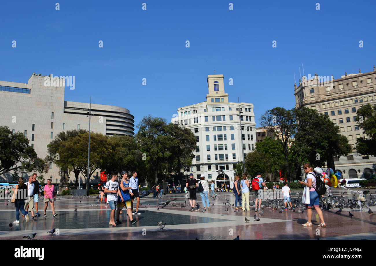 Catalunya square, Barcelona, Catalonia, Spain Stock Photo - Alamy