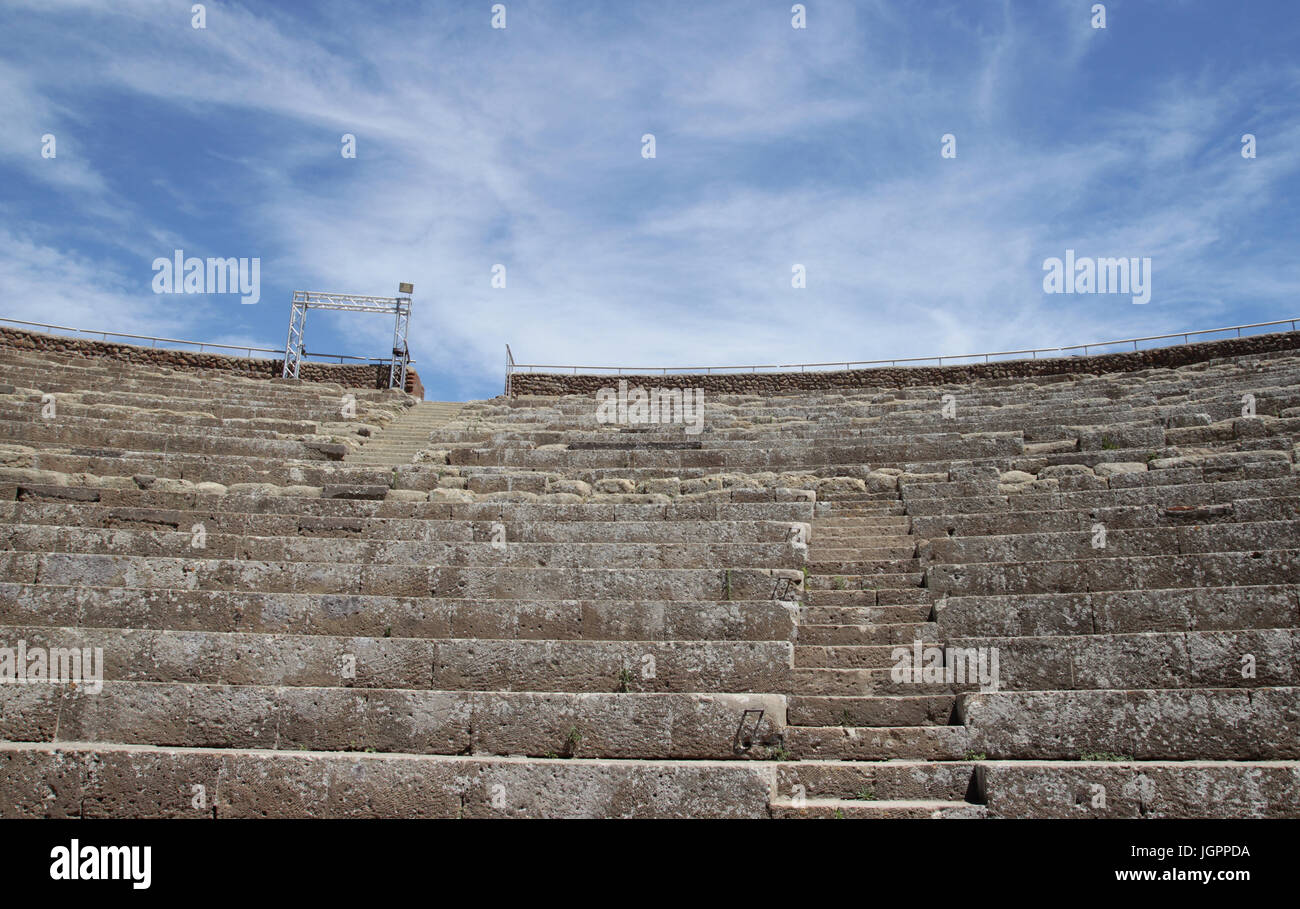 OSTIA ANTCA, ITALY - JULY 2, 2017: Ancient Roman Theater in Ostia town ...