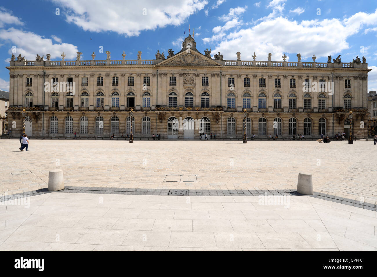 The Hôtel de Ville (city hall) on Place Stanislas in Nancy, France. The ...