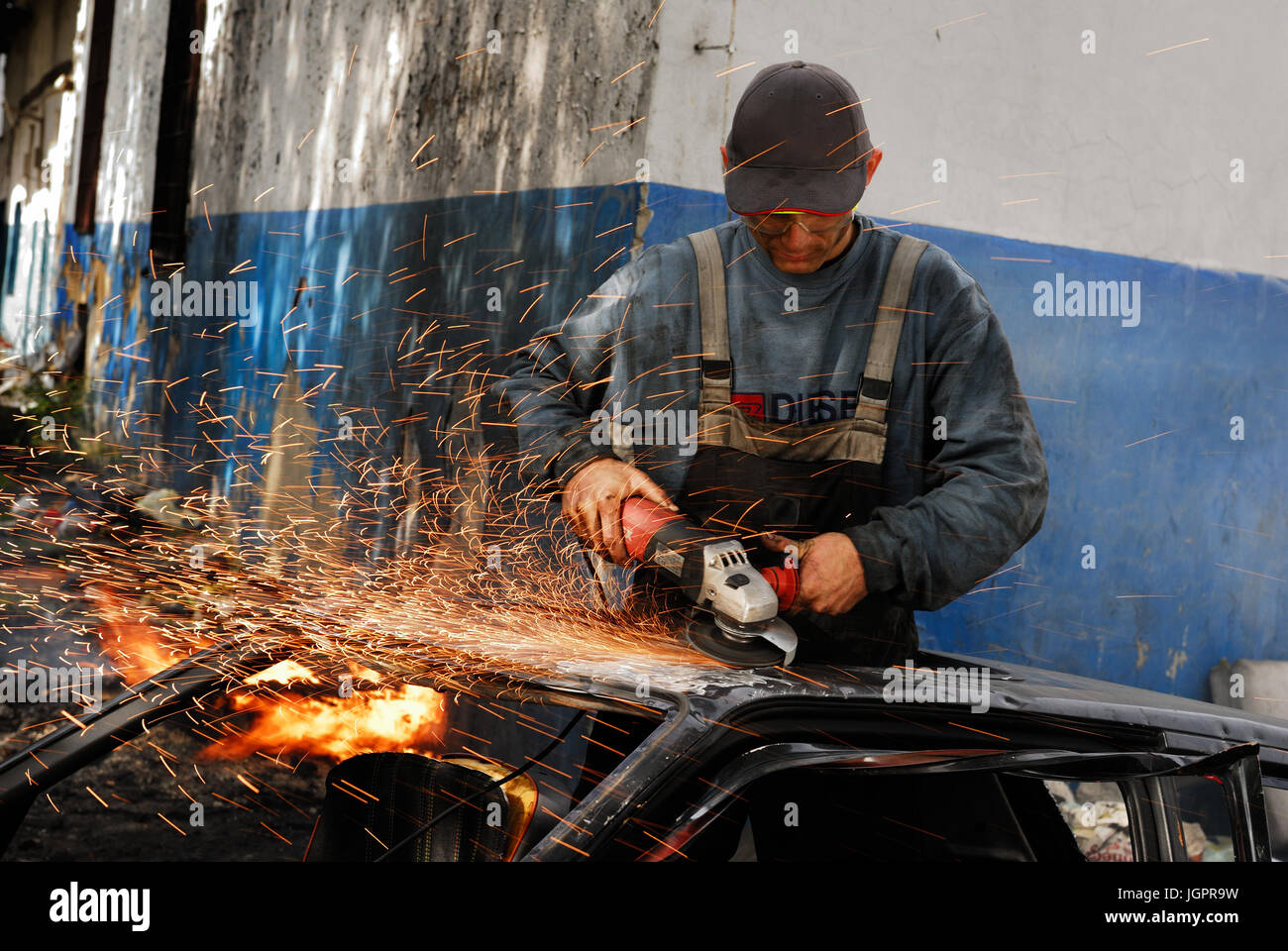 grinder, high, cutting, sparks, danger, safety, hygiene, work, hand ...