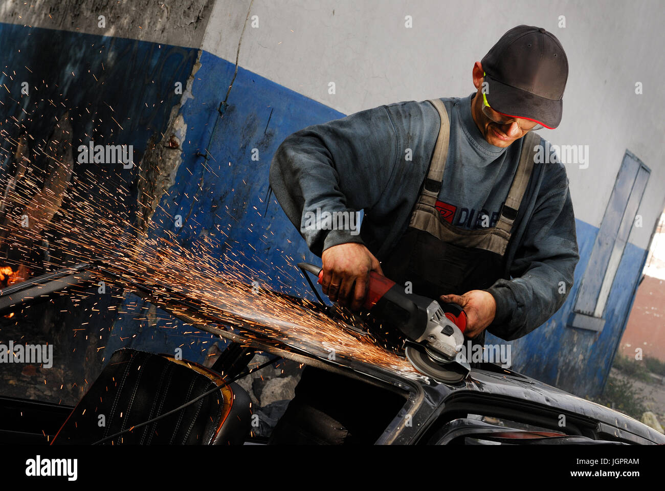 grinder, high, cutting, sparks, danger, safety, hygiene, work, hand ...