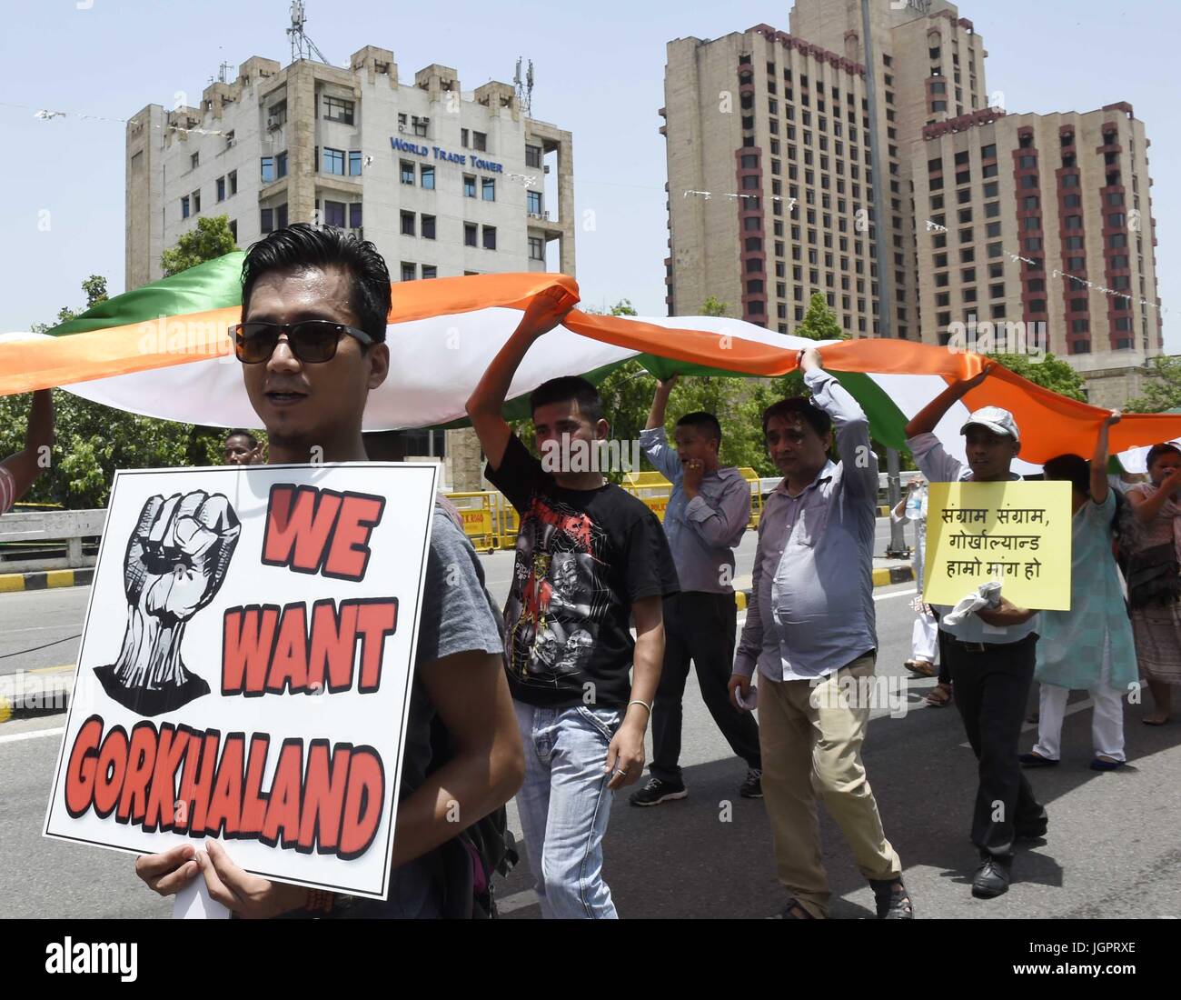 NEW DELHI, INDIA - JULY 9: The protesters marched from Rajghat to ...